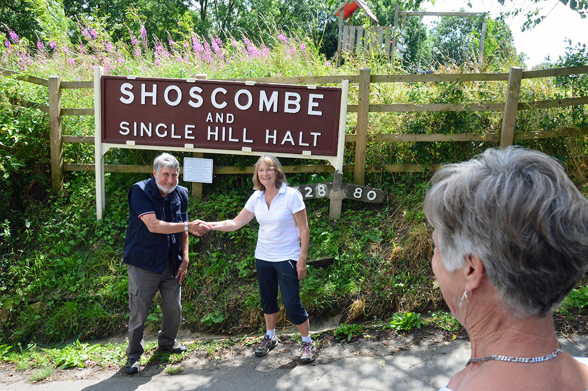 Shoscombe Halt name board returns to the local community • S&DRT